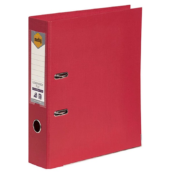 MARBIG PE Linen Lever Arch Files A4 Deep Red 6601016