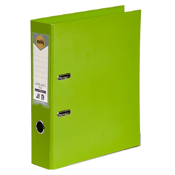 MARBIG PE Linen Lever Arch Files A4 Lime 6601032