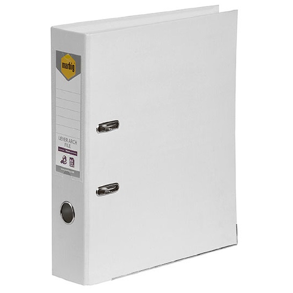 MARBIG PE Linen Lever Arch Files A4 White 6601008