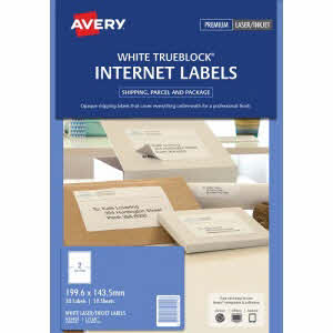 AVERY® L7168 White TrueBlock Internet Shipping Labels 199.6 x 143.5mm ...